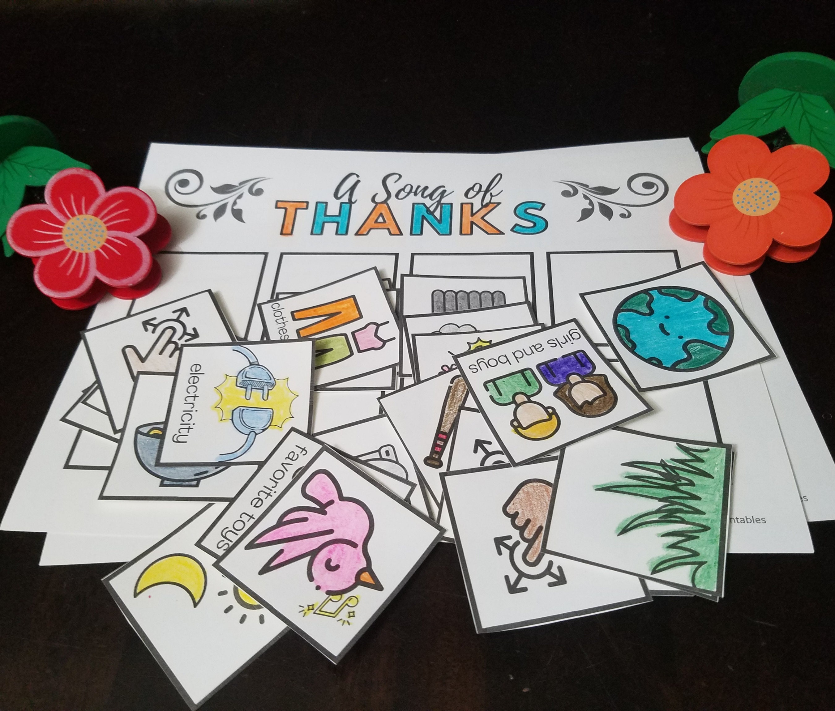 A Song of Thanks Kids Gratitude Thanksgiving Craft Instant Download ...