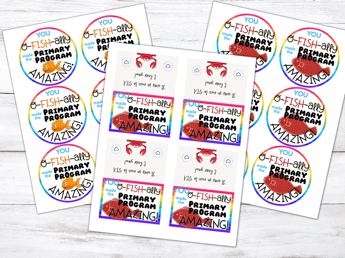 Primary Program Gift Tags: you O-fish-ally... - Etsy