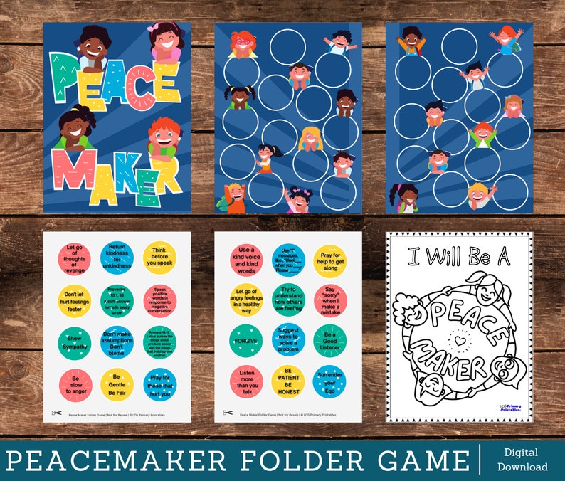 Ways to Be A Peace Maker Game | Beatitudes Sermon on Mount | Kids Bible ...