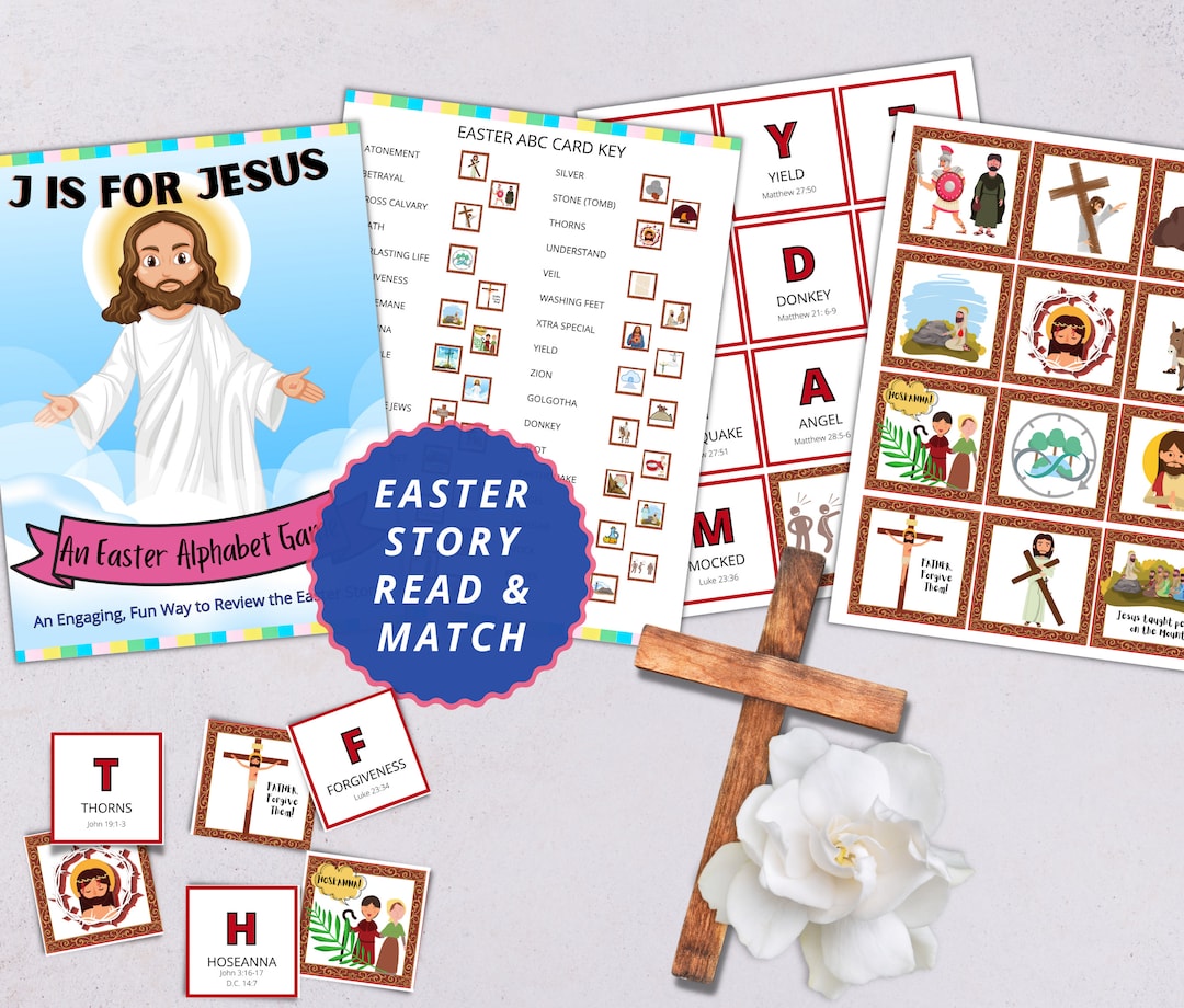 Easter Story Alphabet Game | Jesus Resurrection Matching and Puzzle ...