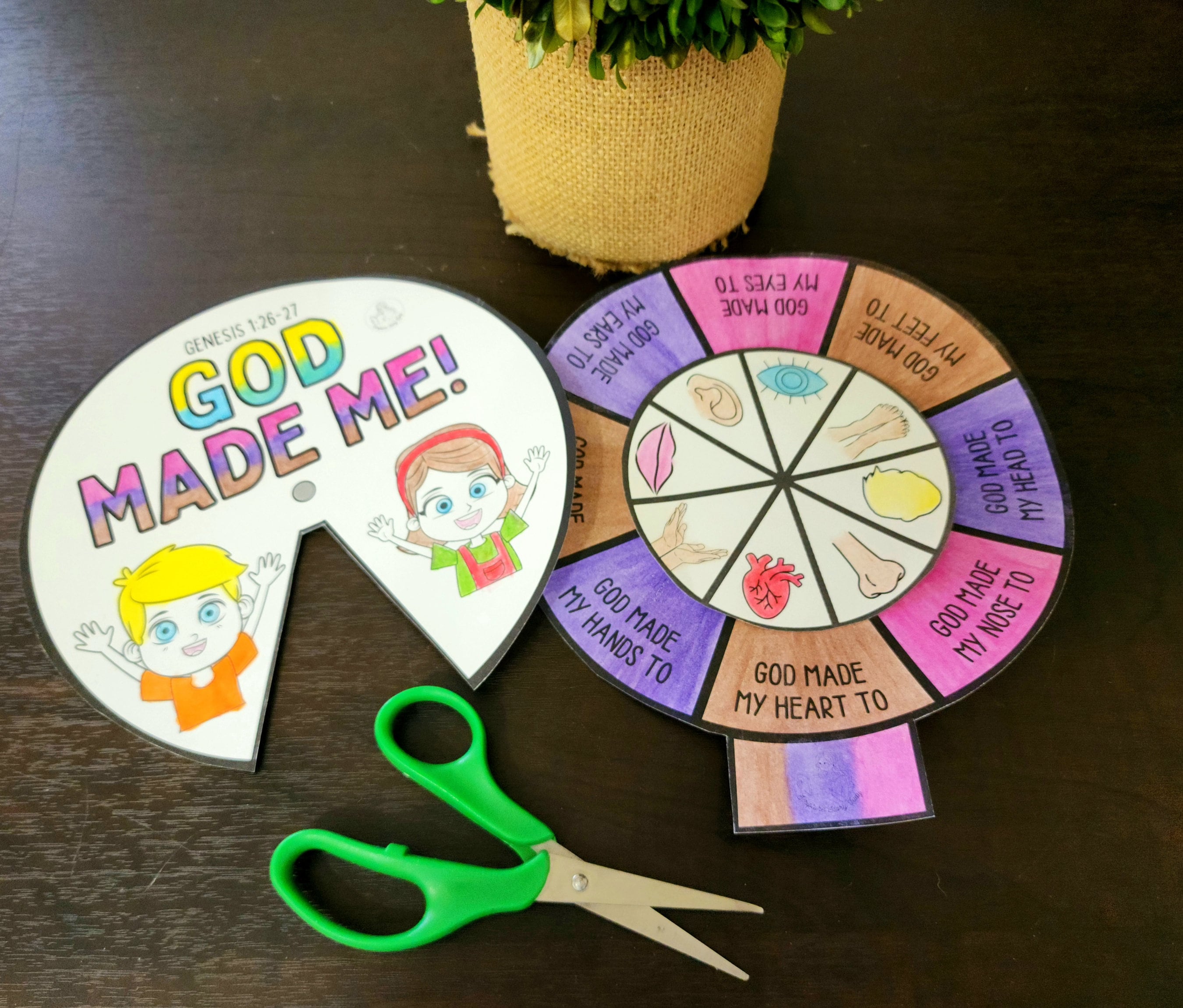 God Made Me Genesis & Psalm Coloring Spinner Wheels Coloring - Etsy
