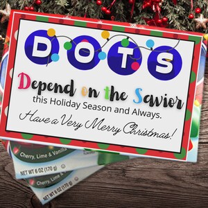D.O.T.S. Christmas Treat Gift Tag Depend on the Savior | Instant ...