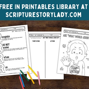 Temptation Activity Bundle - Scenarios, Scriptures Match, Gospel Helps ...