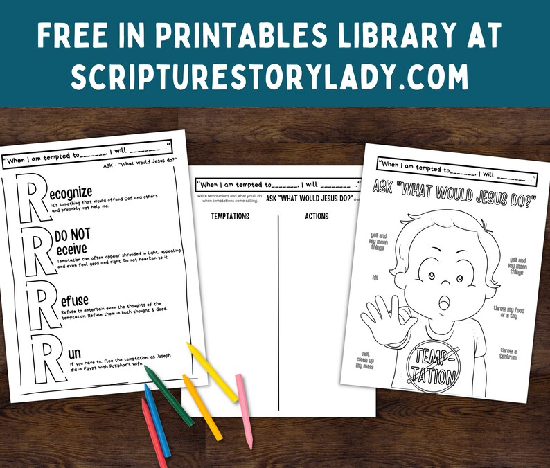 Temptation Activity Bundle - Scenarios, Scriptures Match, Gospel Helps ...