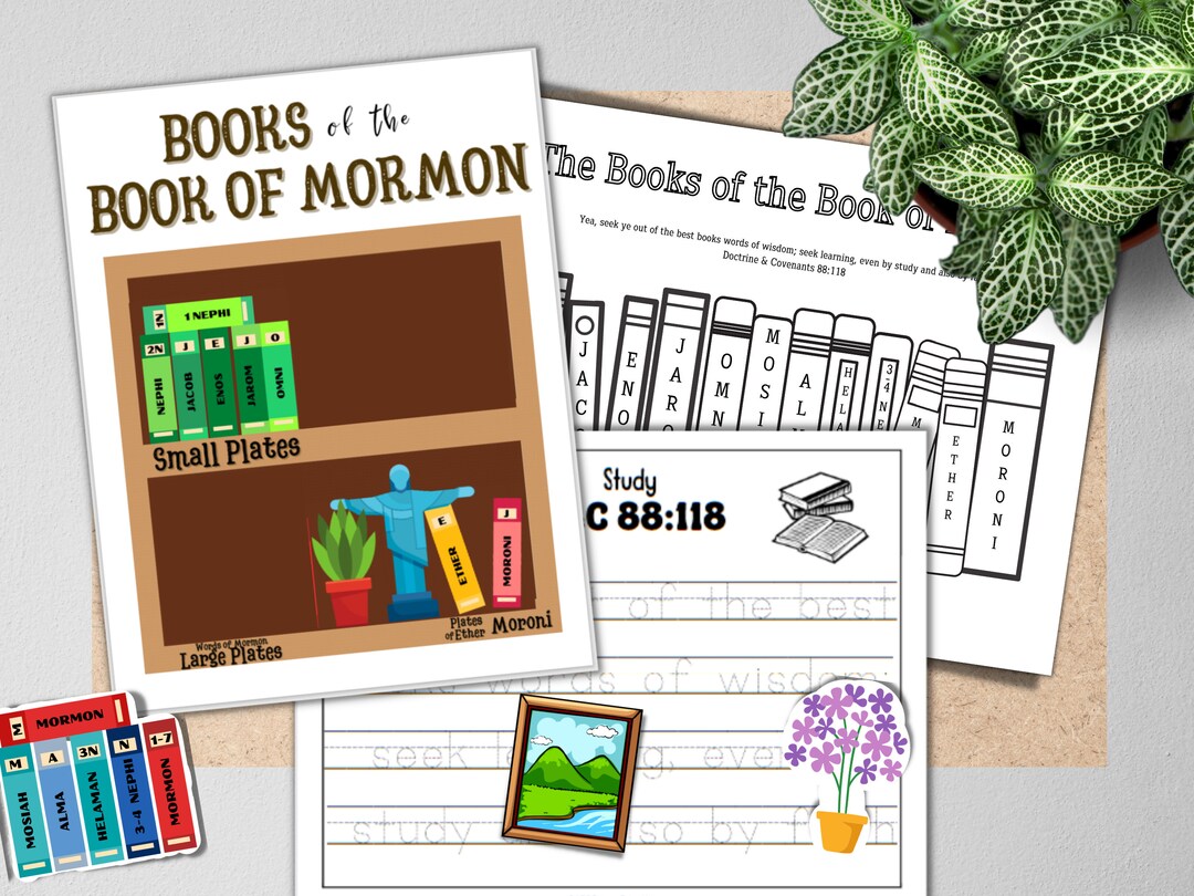 Books of Book of Mormon LDS Scriptures Memory Craft Game & Coloring ...