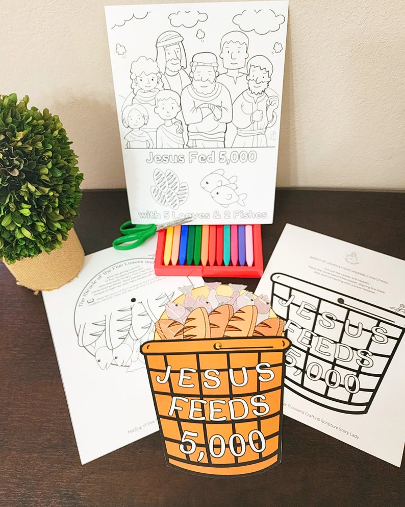 Jesus Feeds the 5000 Miracle of Loaves and Fishes Kids Bible Craft ...