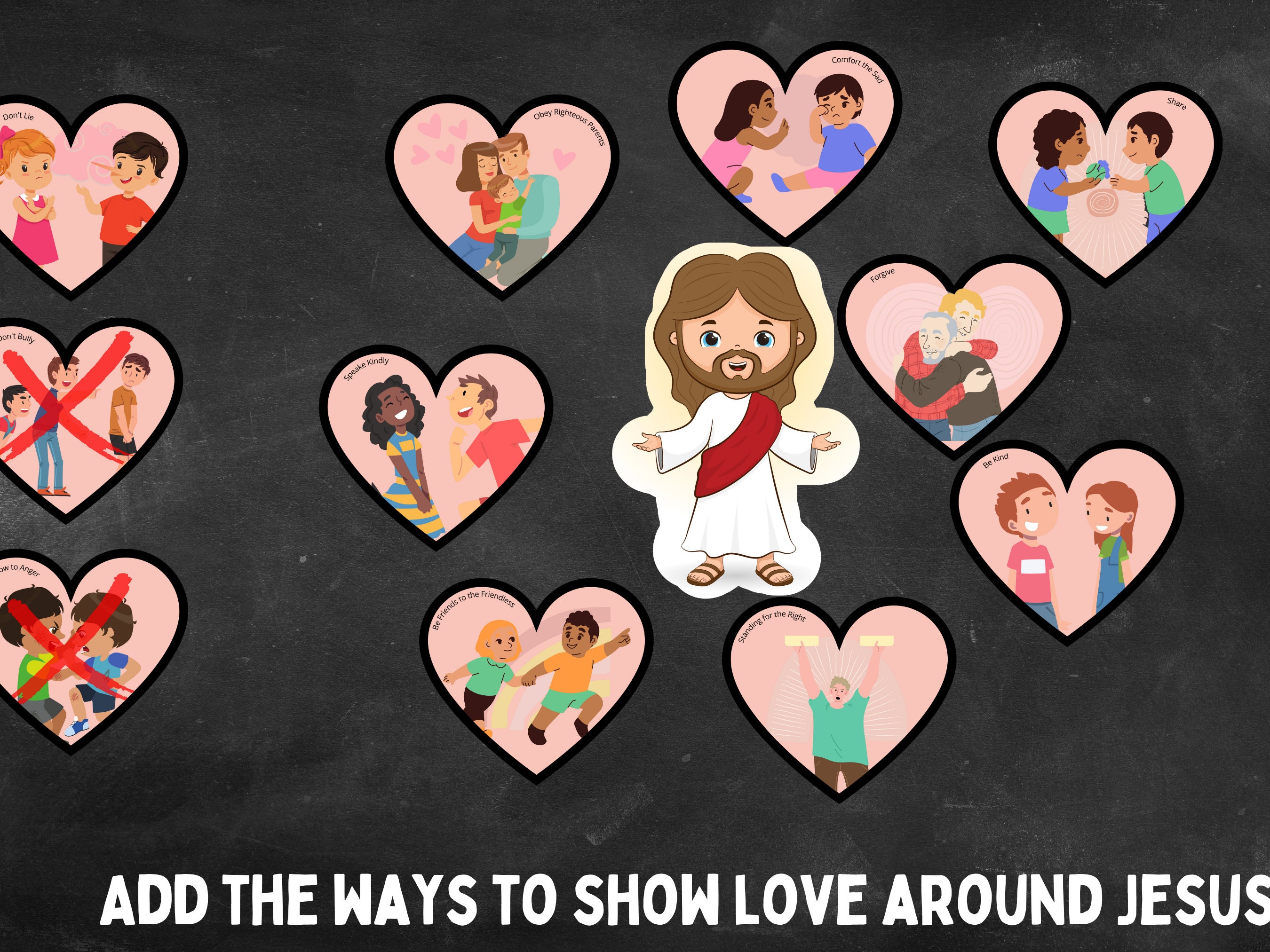 Ways to Show Love Hearts Love One Another, Kindness as I Have Loved You ...