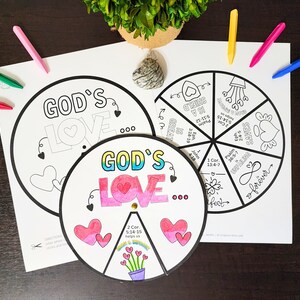God's Love Coloring Spinner Wheel Craft & Coloring Pg - Kids Bible ...