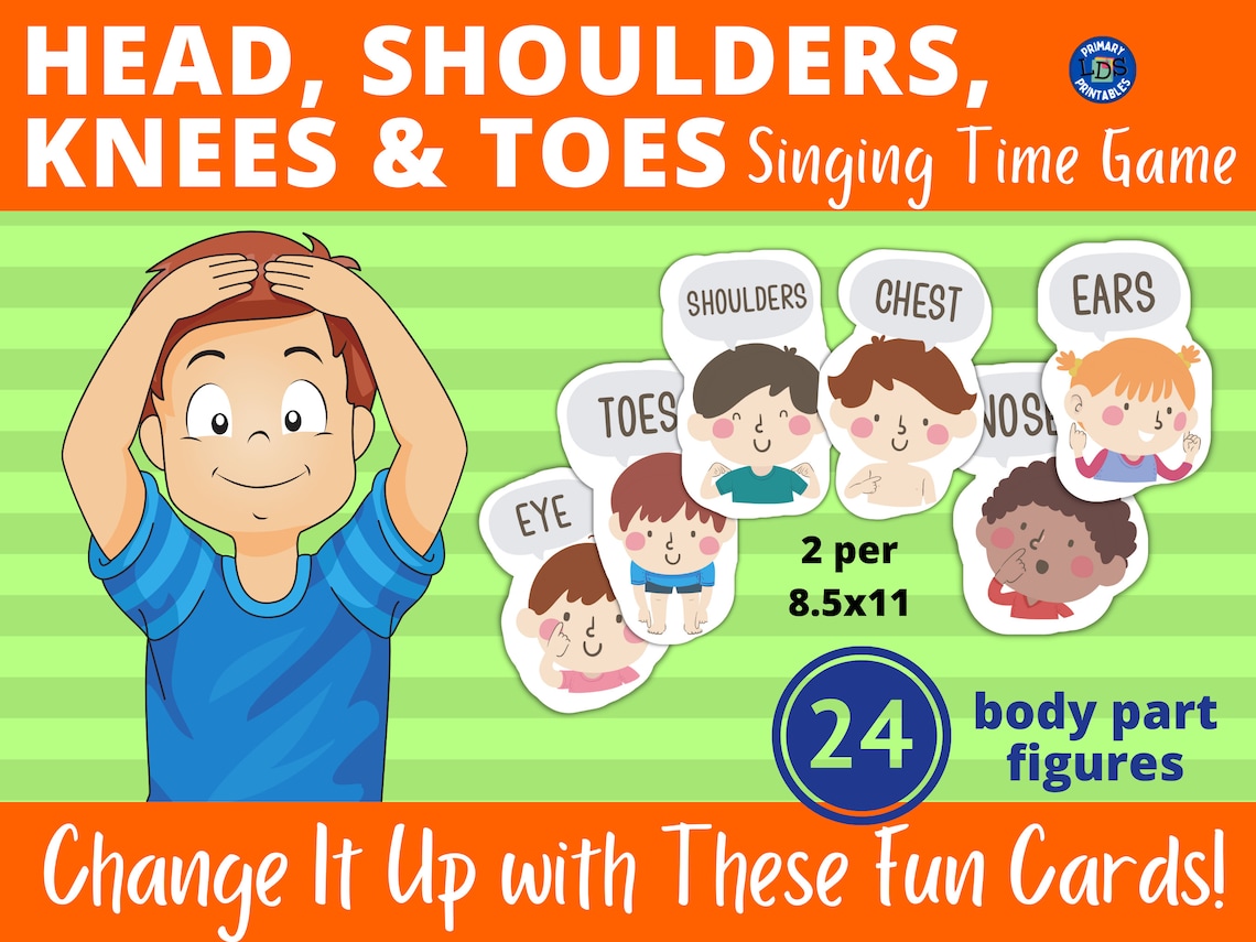 Head, Shoulders, Knees, Toes Visuals Instant Download Classroom Body ...
