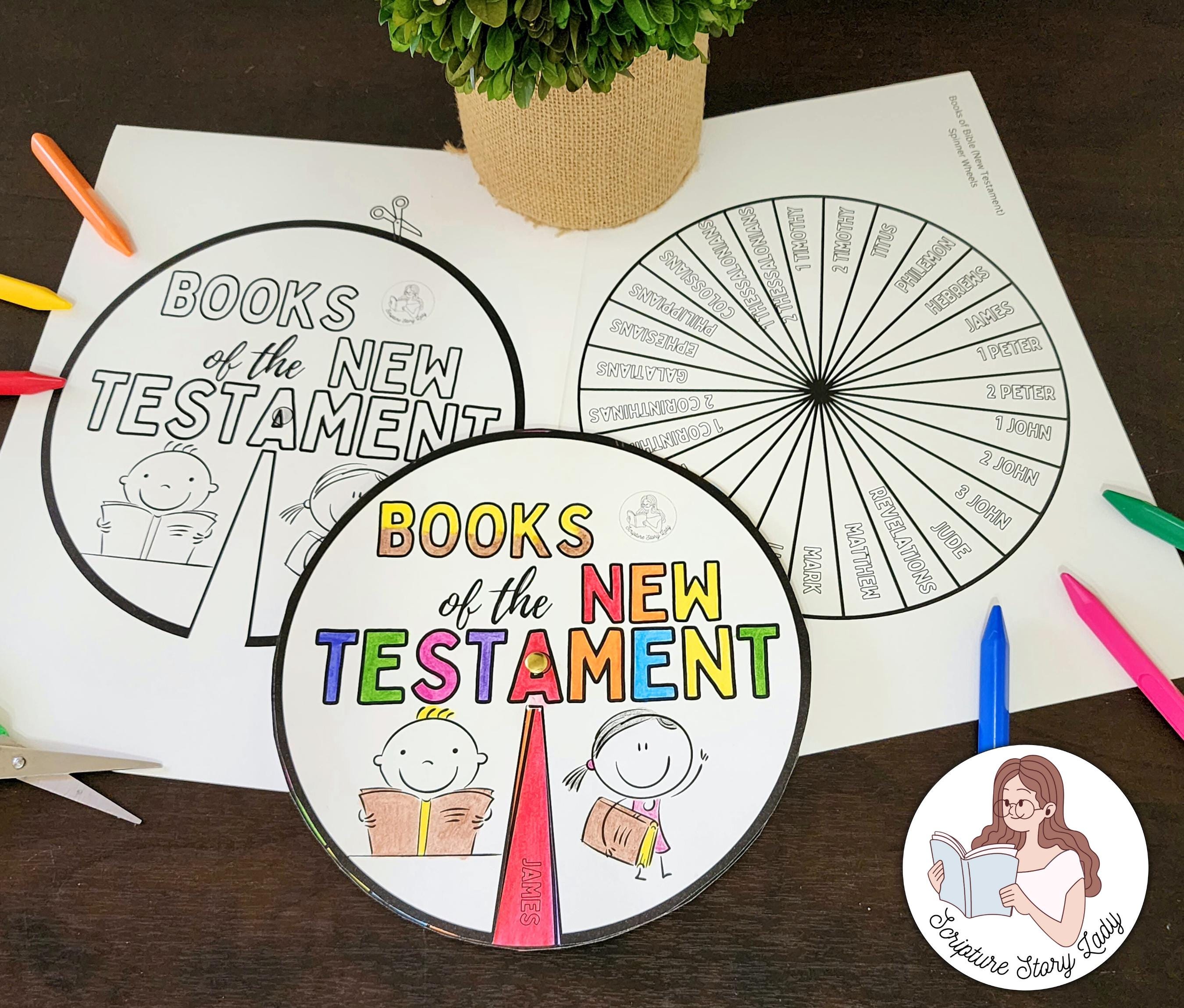 Books of the Bible: Old & New Testament Coloring Spinner Wheels - Bible ...
