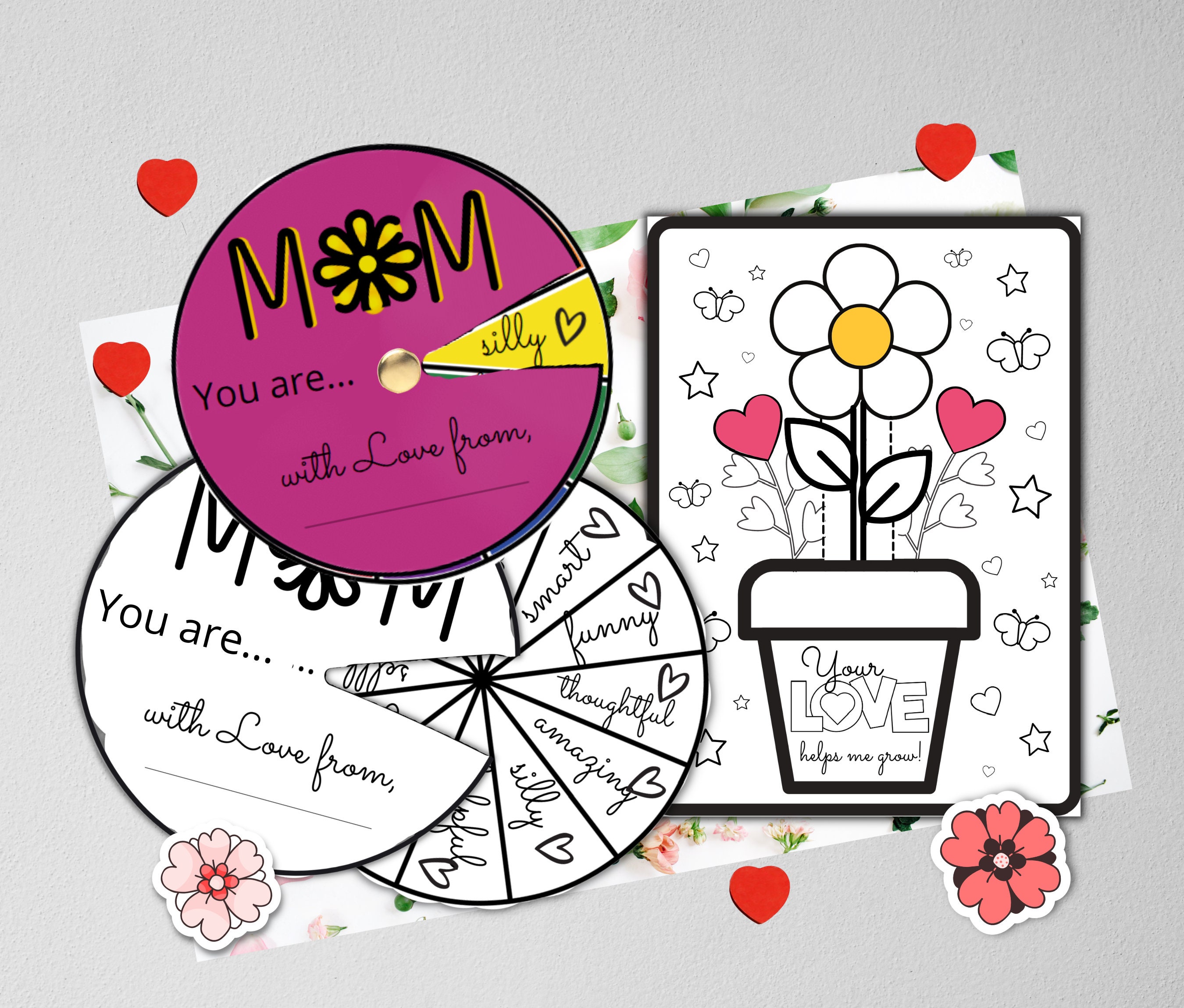 Mom Birthday Mother's Day Spinner & Growing Flower Craft - Etsy