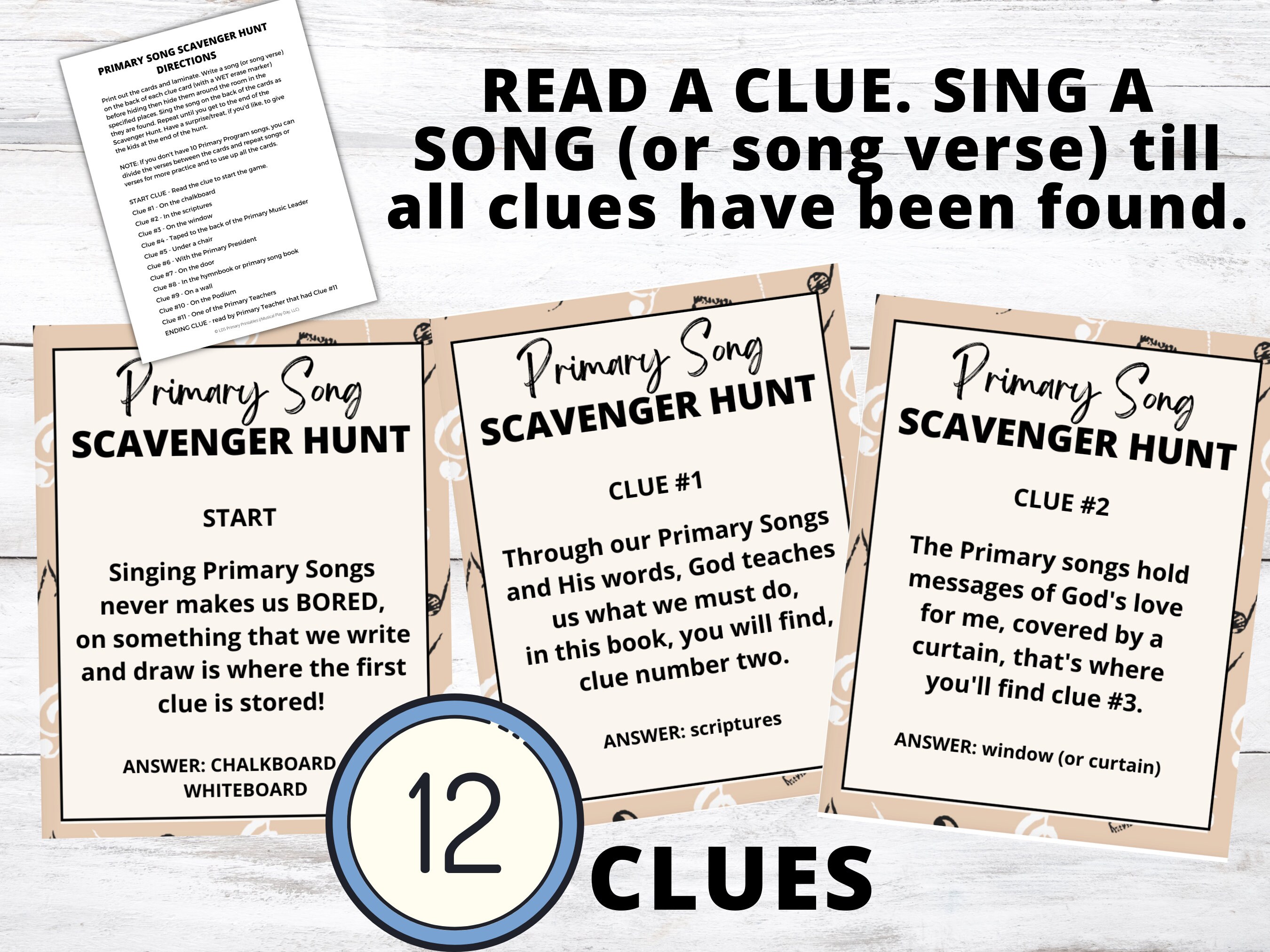 Primary Singing Time SCAVENGER HUNT | Primary Song Review | Primary ...