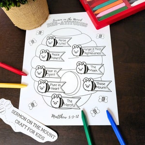 Beatitudes Kids Beehive Craft Activity, Sermon on Mount Matthew 5/luke ...