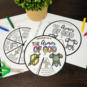 Armor of God Ephesians 6 Spinner Wheel and Coloring Page - Kids Bible ...