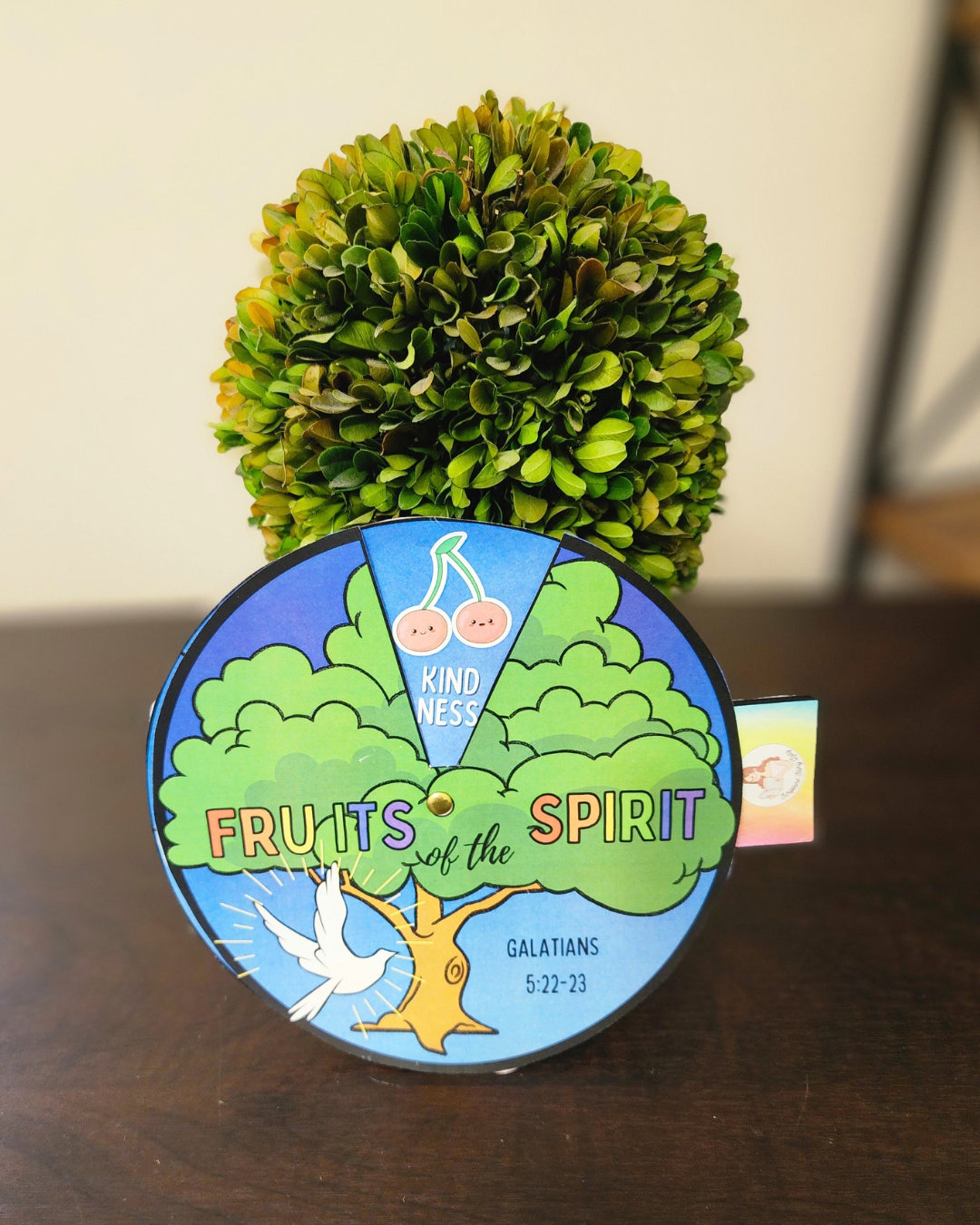 Fruits of Spirit Galatians 5, Kids Bible Craft Spinner Color and B&W ...