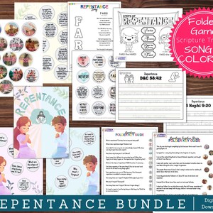 Repentance Activity Bundle: LDS Come Follow Me, Matching, Coloring Page ...
