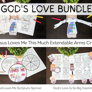 God's Love Kids Coloring Craft Bundle: God's Love so Big Animal ...