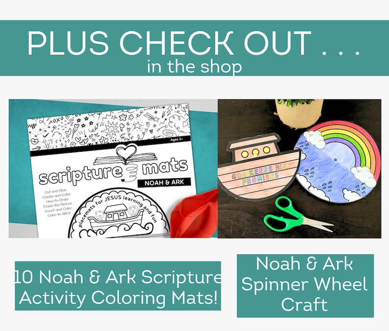 Noah and Ark Kids Bible Craft & Coloring, Old Testament Genesis 6 ...
