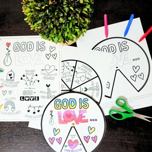 God is Love Spinner Wheel Craft & Coloring Page - Kids Bible Printables ...
