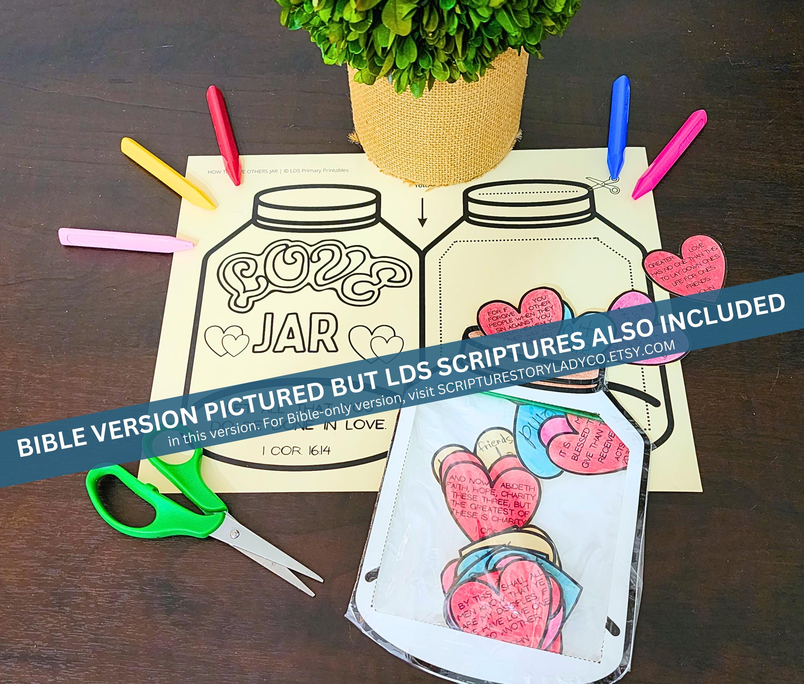 Love Jar Craft, Scripture Lessons on Love, Come Follow Me Primary ...