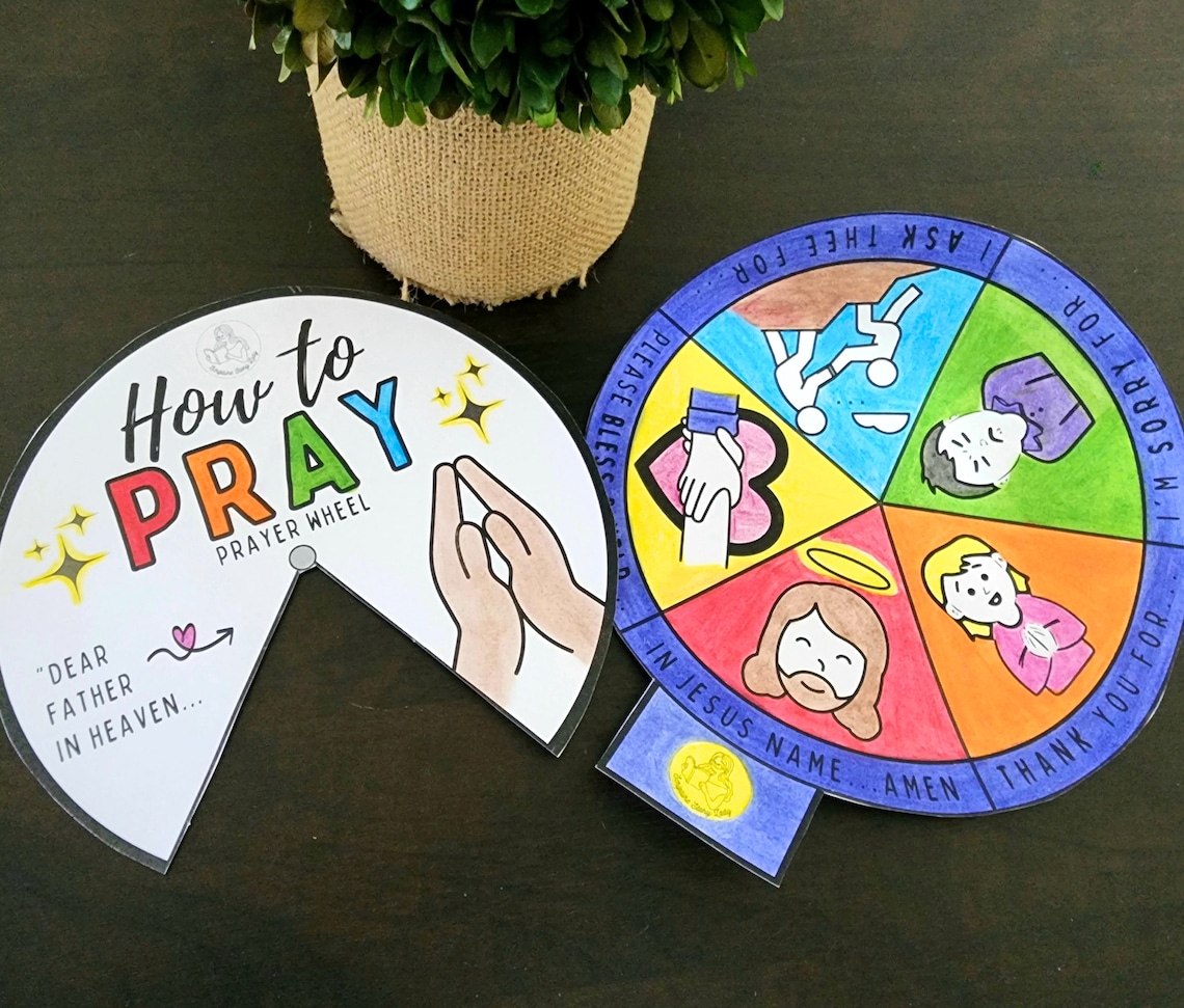 How to Pray Coloring Spinner Wheel & Coloring Page Steps of Prayer ...