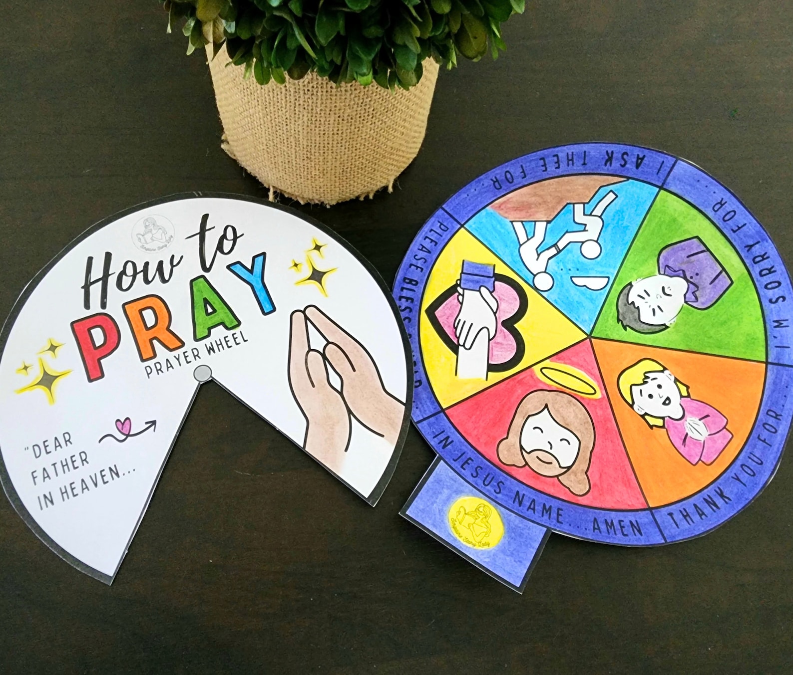 How to Pray Coloring Spinner Wheel & Coloring Page Steps of Prayer ...