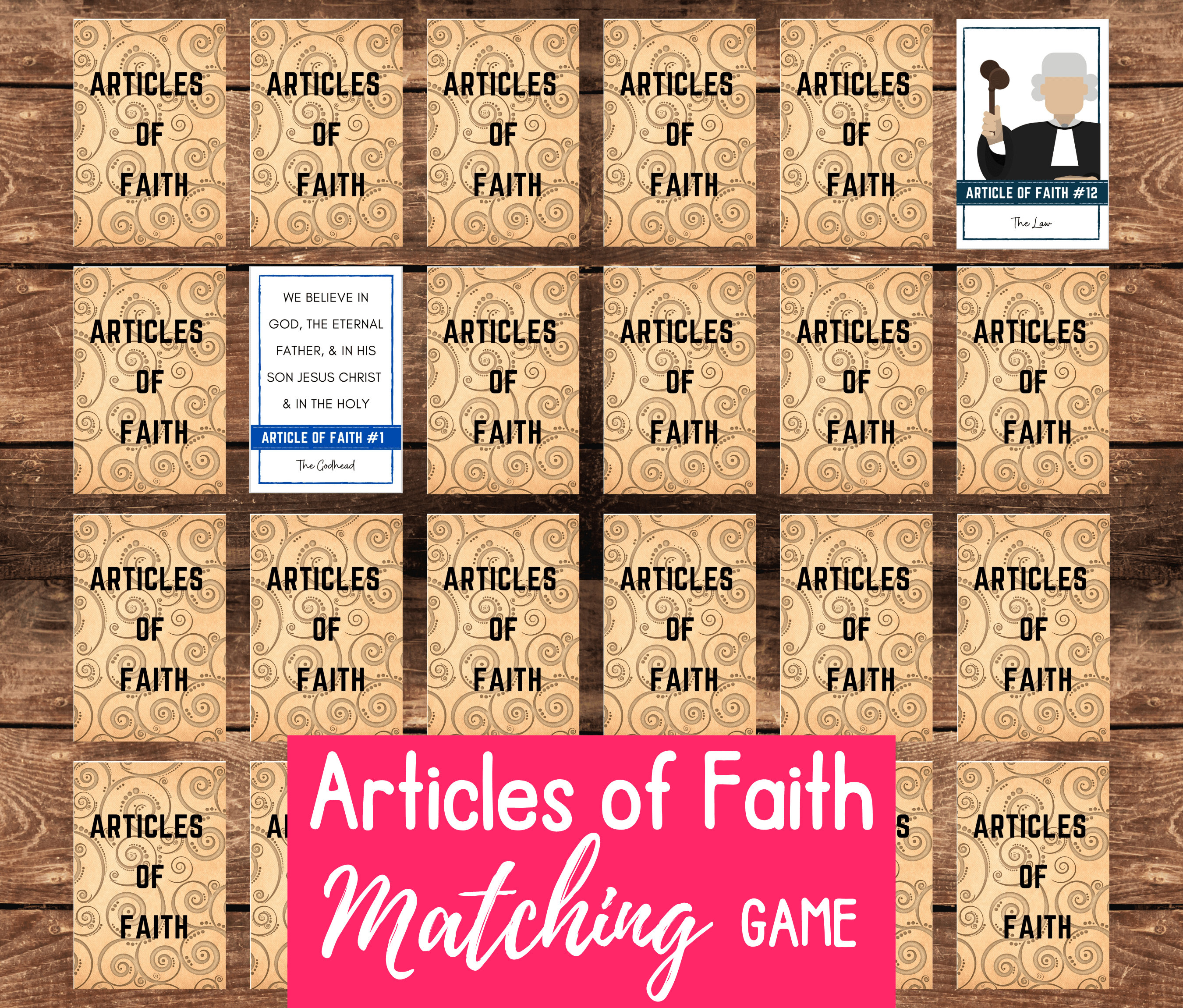 Articles of Faith Flashcards Matching Memorization LDS Primary LDS ...