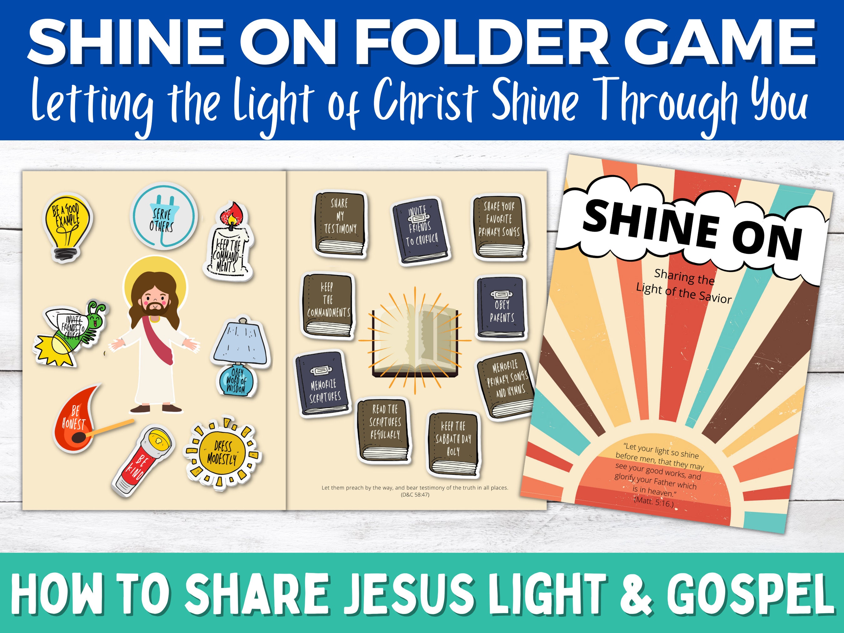 Sharing Jesus Light & His Gospel Shine on Activity Bundle Matthew 5:16 ...