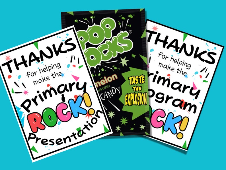 Pop Rocks Gift Tag: Thanks for Helping Make the Primary - Etsy