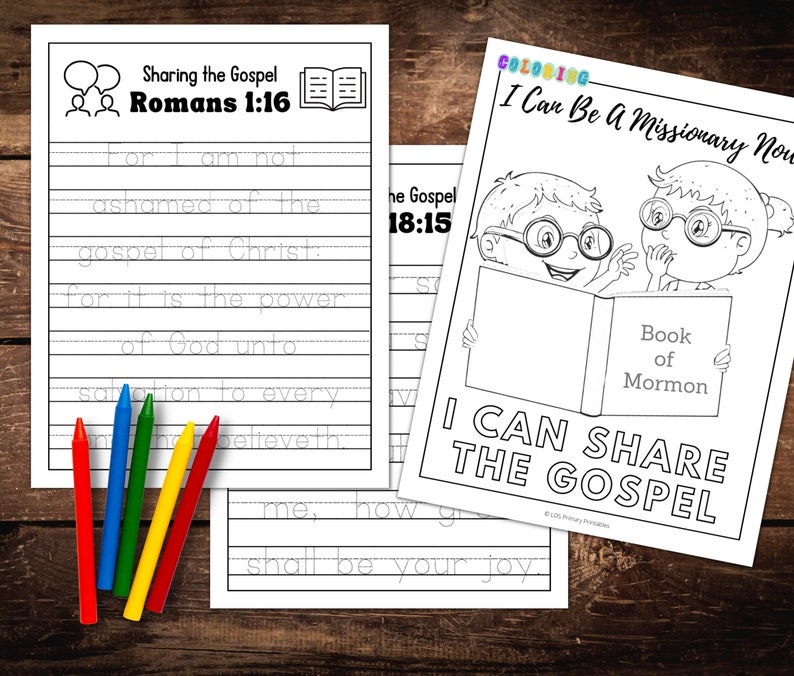 Missionary Activity Bundle: Folder Game, Scripture Trace & Coloring ...