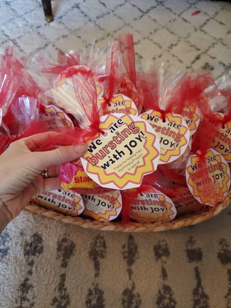 Starburst Gift Tags Welcome to Our Primary LDS Primary Treat Tag ...