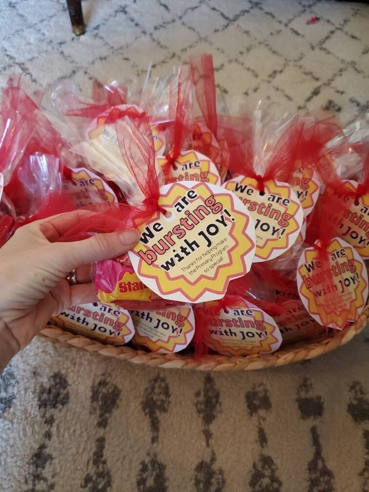 Starburst Gift Tags Welcome to Our Primary LDS Primary Treat Tag ...