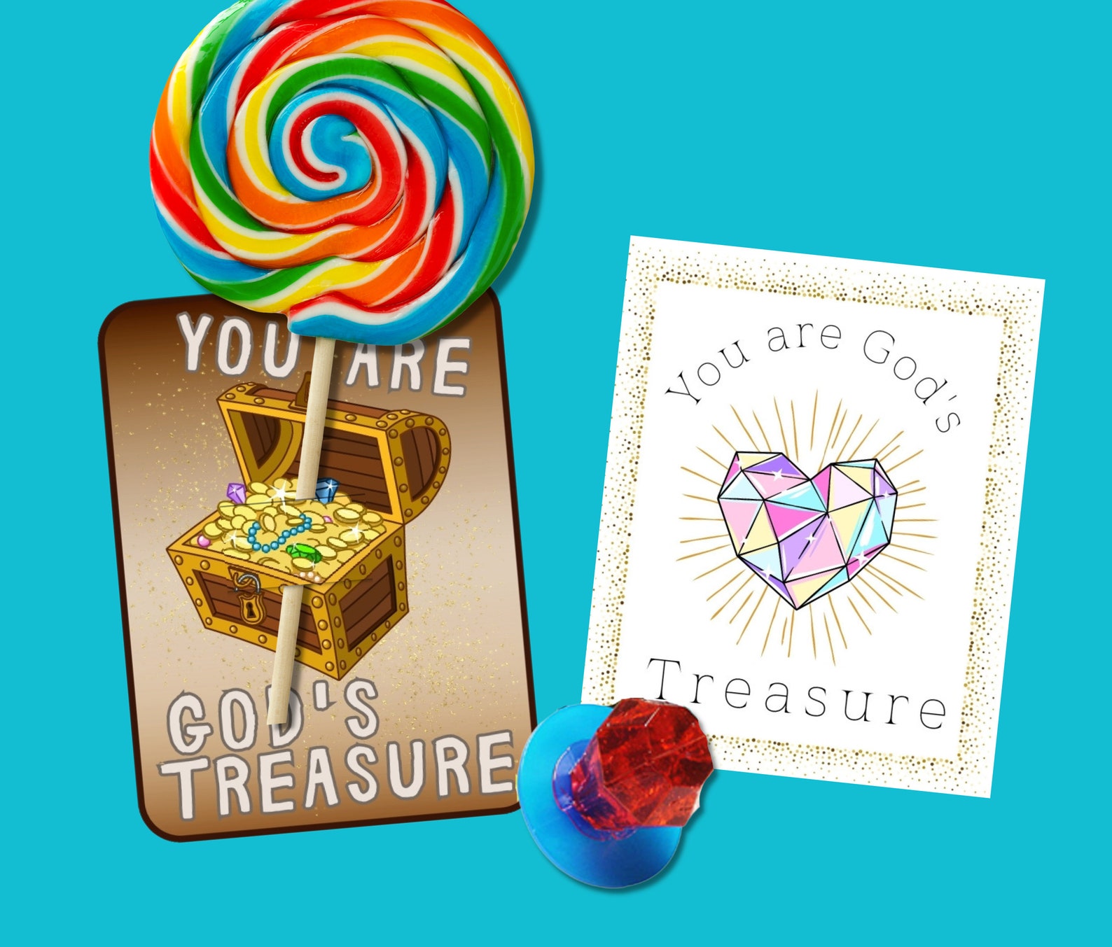 You Are God's Treasure Handout Lollipop Gift Tags - Printable Favor ...
