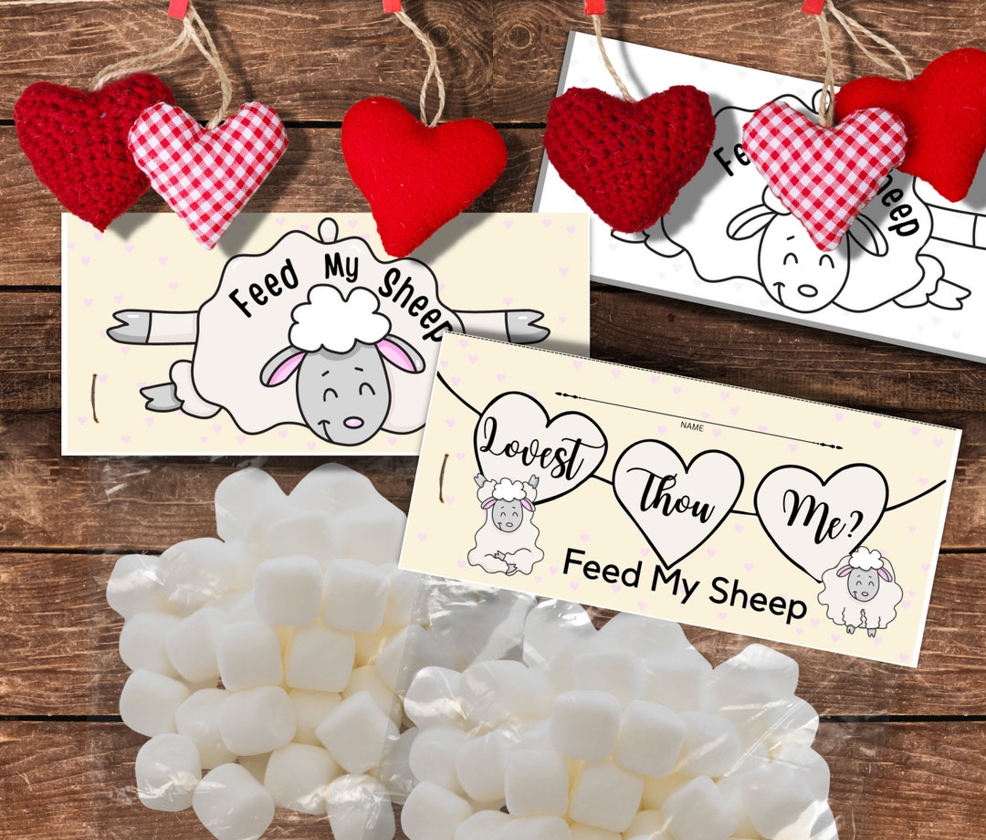 Gift Bag Topper Feed My Sheep John 21:17 Treat Snack Bag Label Sandwich ...