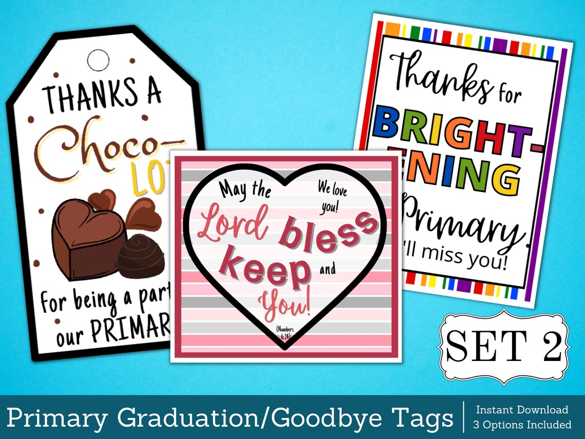 Goodbye Primary Gift Tags: Moving or Graduating Out Instant - Etsy
