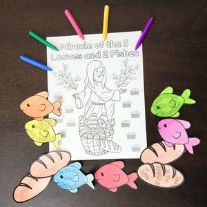 Jesus Feeds the 5000 Miracle of Loaves and Fishes Kids Bible Craft ...