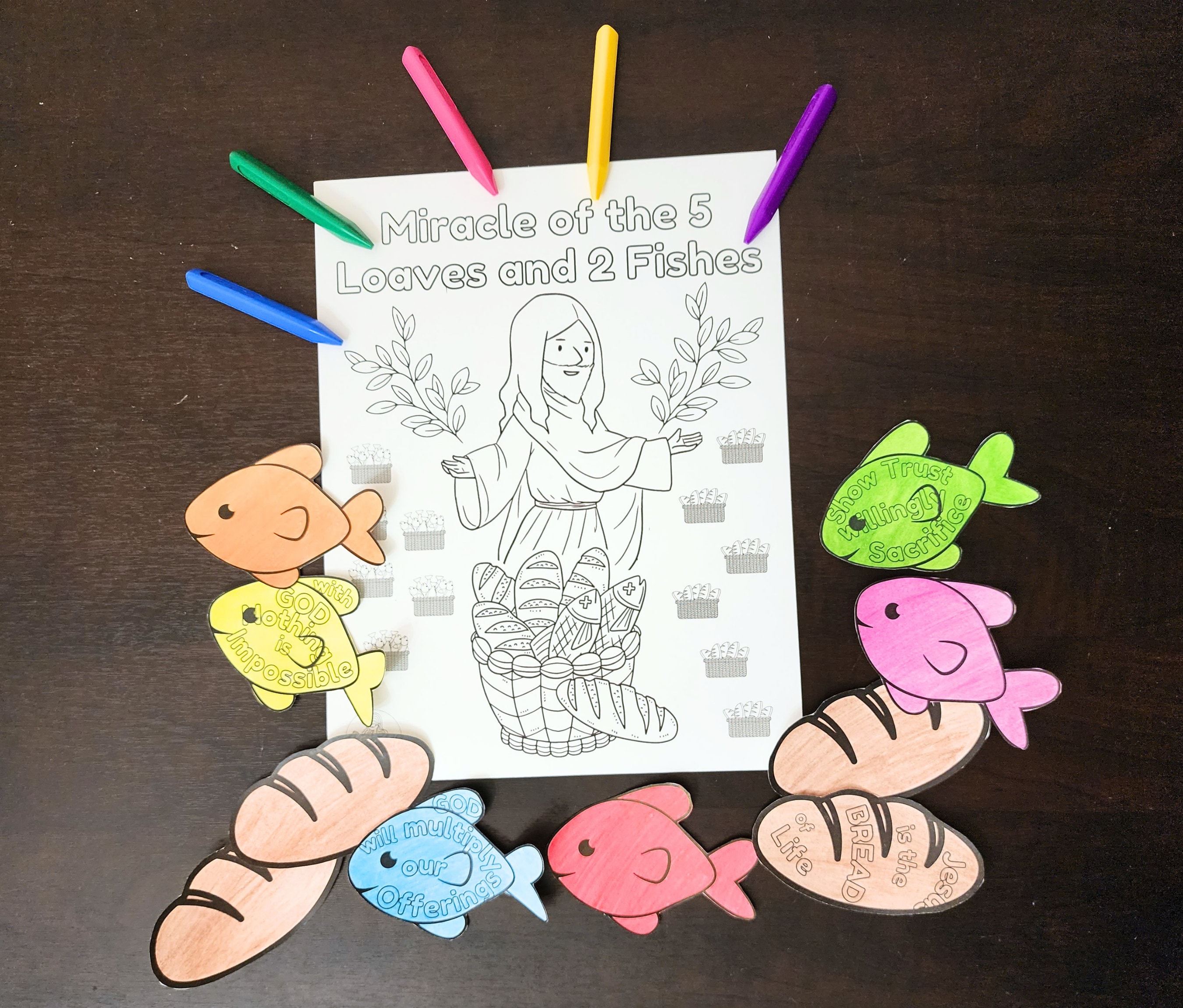 Jesus Feeds the 5000 Miracle of Loaves and Fishes Kids Bible Craft ...