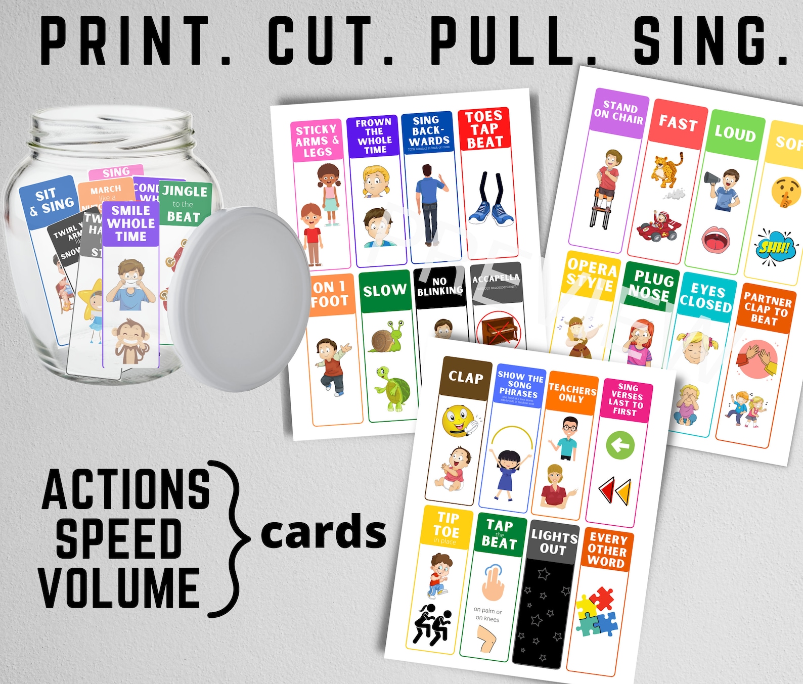 Ways to Sing Singing Style Cards (primary Singing Time | Primary Music ...