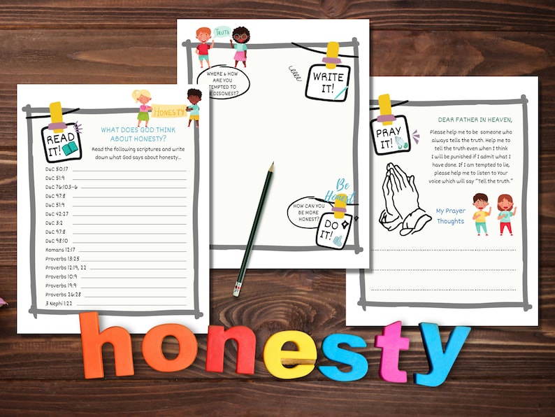 HONESTY & LYING Proverbs 12:22, 8 Types of Lies, Spinner Wheel+coloring ...