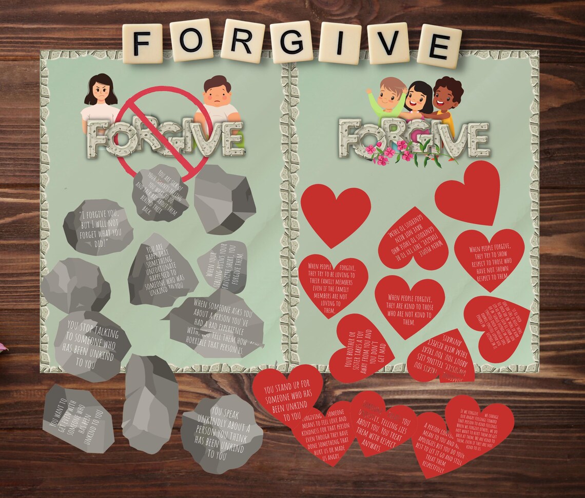Forgiving Forgiveness LDS Folder Game, Scripture Trace, Forgive/not ...