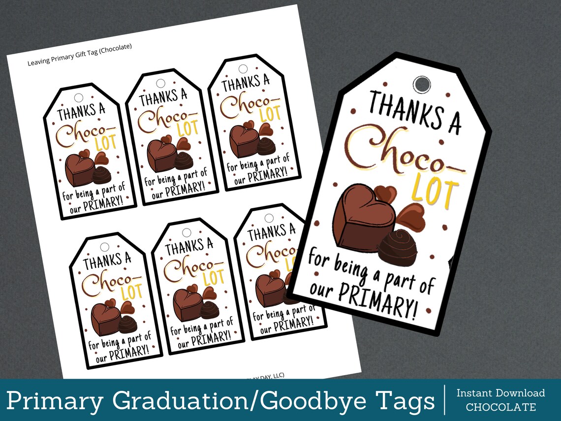 Goodbye Primary Gift Tags: Moving or Graduating Out Instant - Etsy