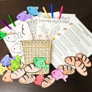 Jesus Feeds the 5000 Miracle of Loaves and Fishes Kids Bible Craft ...