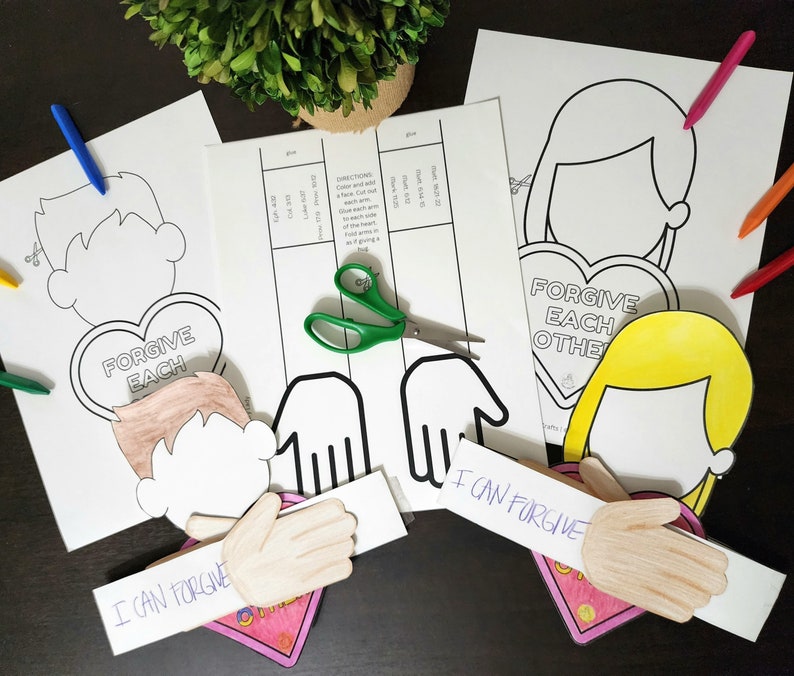 3 FORGIVENESS Kids Crafts: Forgive Long Arms Hug, 70x7 Matthew 16 ...
