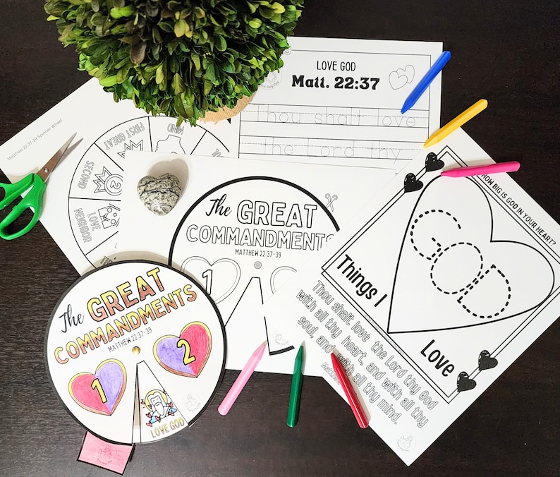 Great Commandments - Matt 22:37-39 - Coloring Bible Printables ...