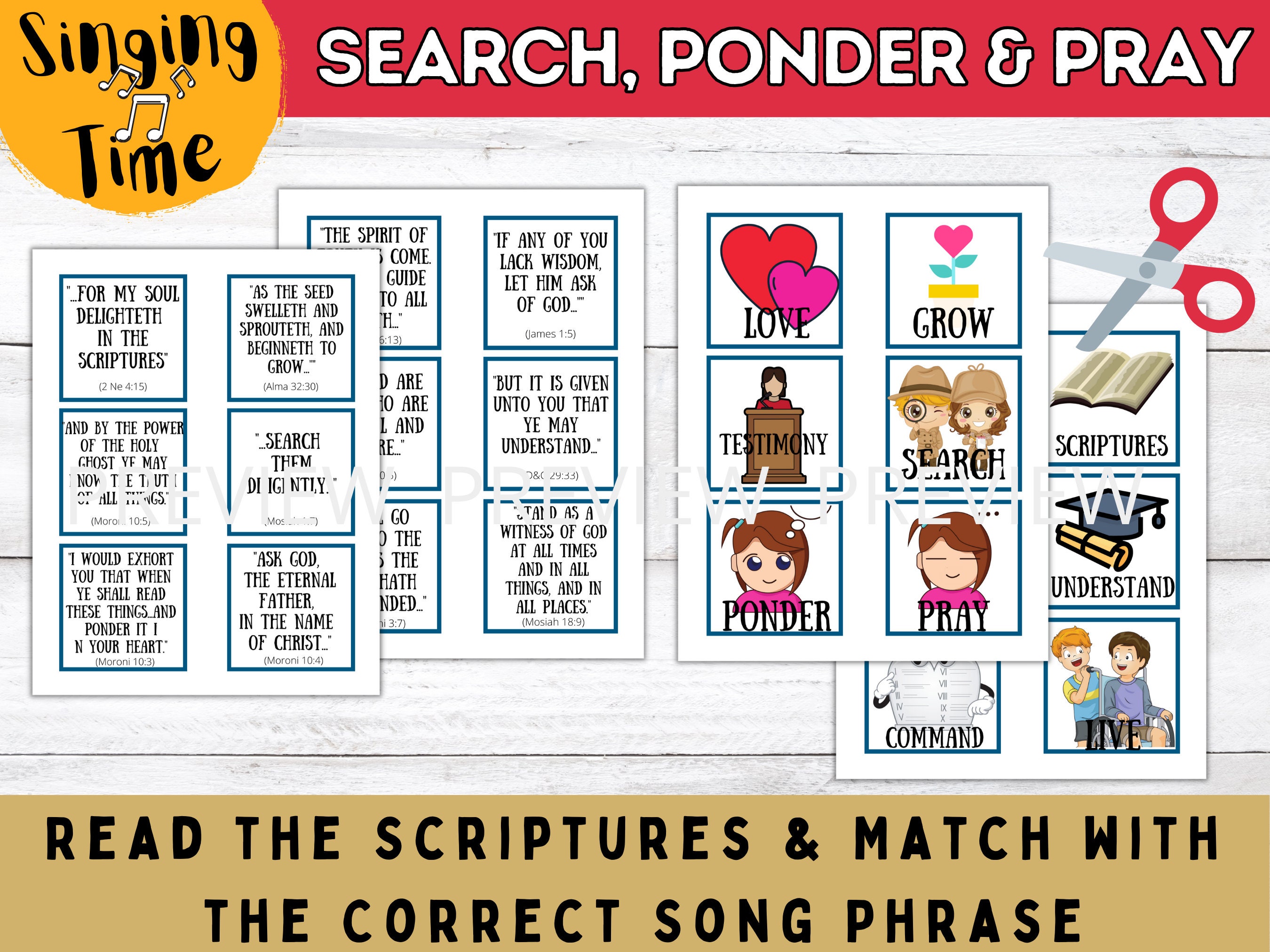 Search, Ponder & Pray Folder Game | Learn About the Scriptures Game ...