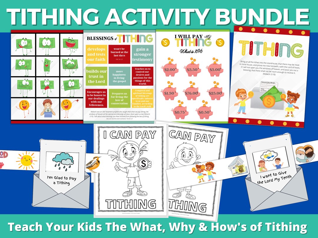 Tithing Kids Activity Bundle: Folder Game, Coloring, Tithing Song ...