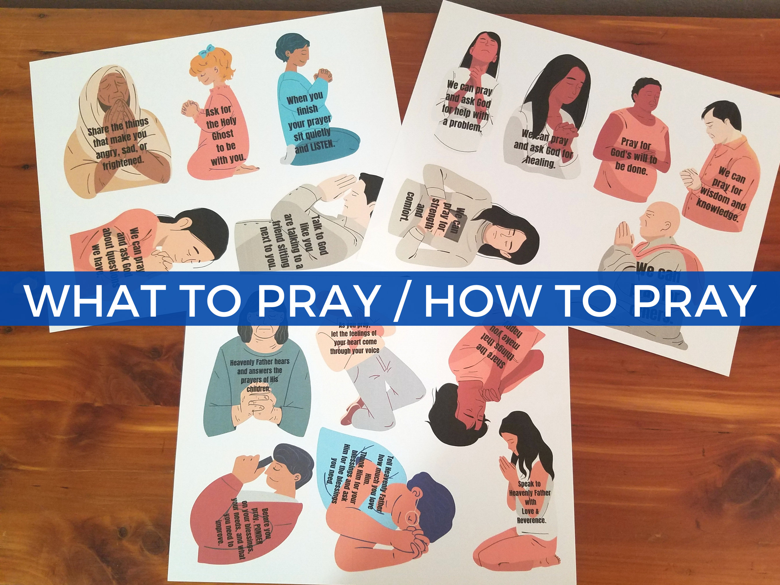 PRAYER Bundle: Praying People. Prayer Hands Circles, Coloring, Steps ...