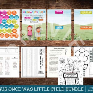 Luke 2: 52 Jesus Grew in Wisdom Bible Bundle | Folder Game Match ...