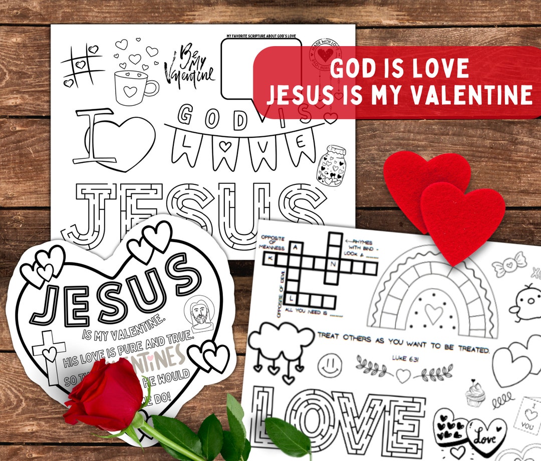 Christian Valentine's Kids Activity Coloring Pages | God is Love ...