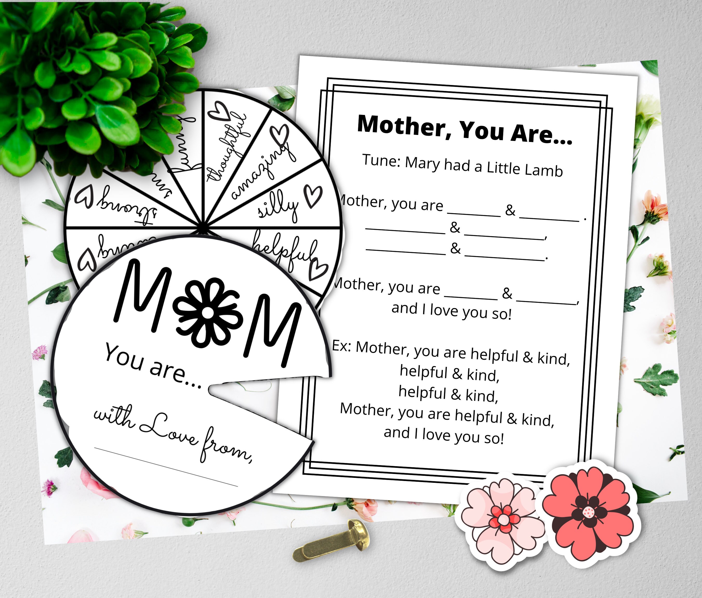 Mom Birthday Mother's Day Spinner & Growing Flower Craft Mother's Day ...